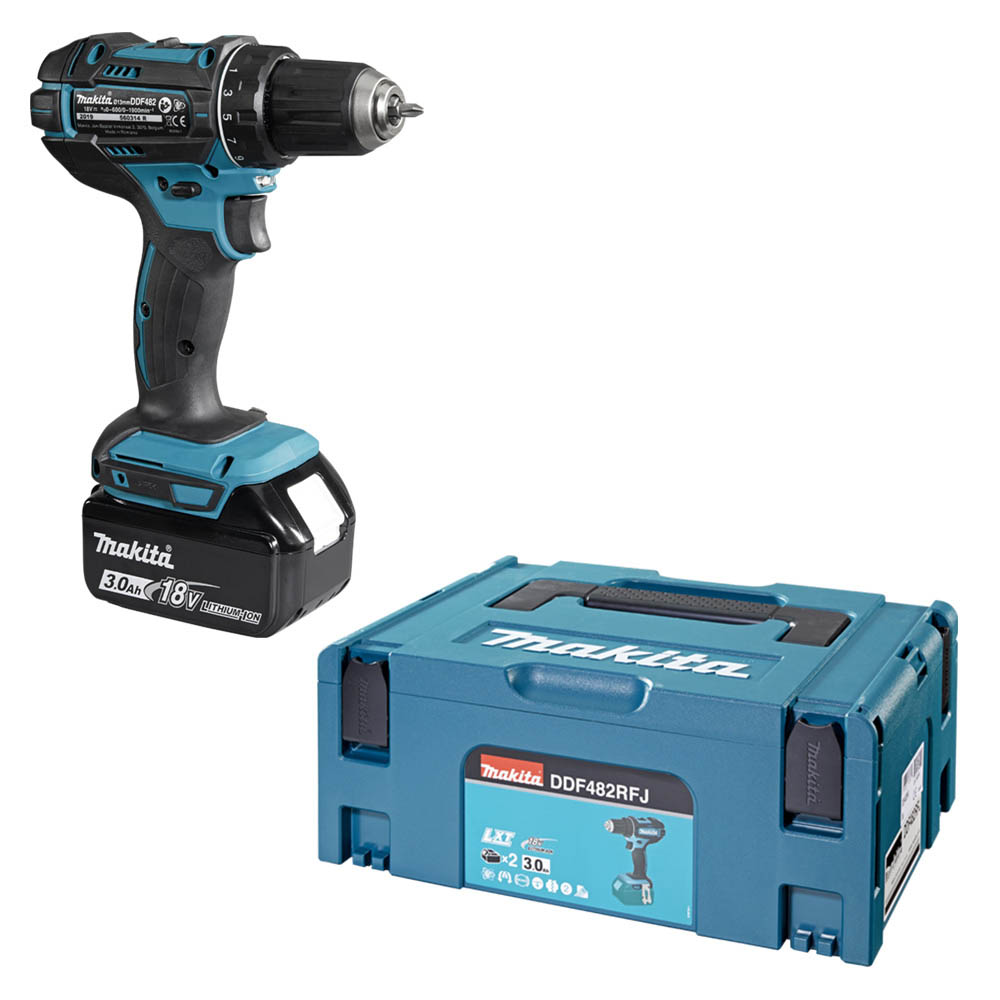 makita DDF482RFJ Akku-Bohrschrauber-Set 18,0 V, mit 2 Akkus >> büroshop24