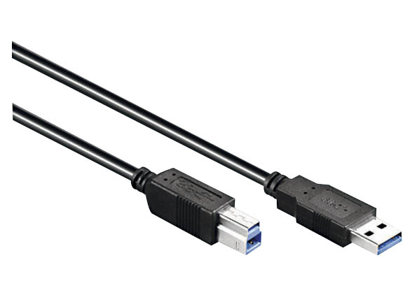 goobay USB 3.0 A/USB 3.0 B Kabel 3,0 m schwarz, 1 St. >> büroshop24