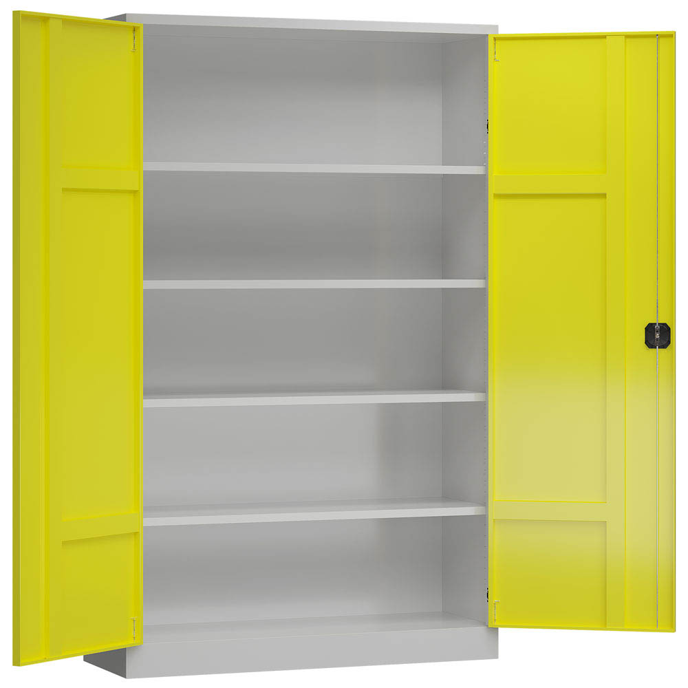 ClassiX Stahlschrank X-530386 zinkgelb, lichtgrau 120,0 x 60,0 x 194,5 cm, aufgebaut >> büroshop24