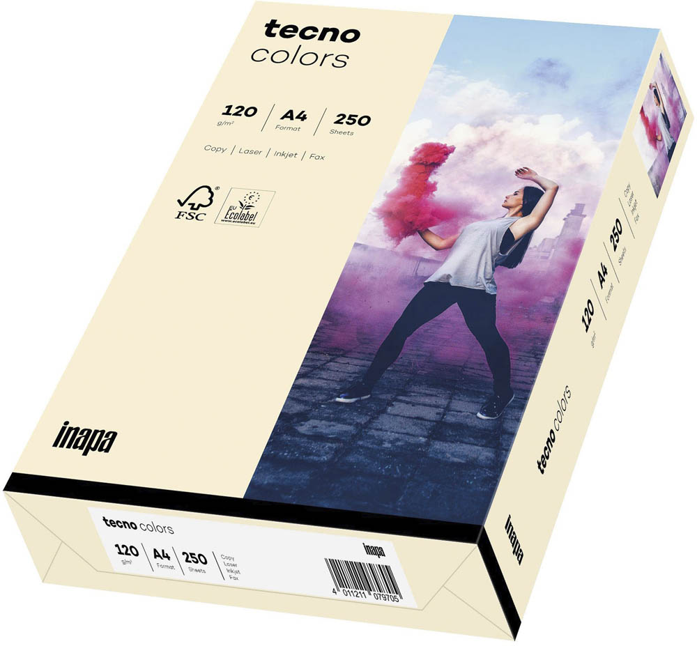 tecno Kopierpapier colors hellchamois DIN A4 120 g/qm 250 Blatt >> büroshop24